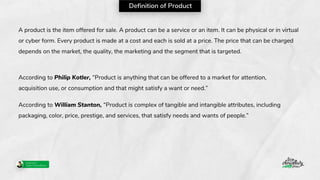 Product: Principles of Marketing (BBA) | PPT