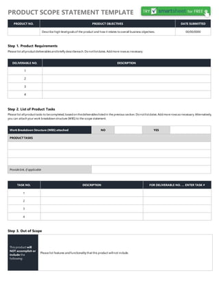 Product scope-template word | DOTX