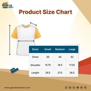Product-size-chart-ZenBasket your ecommerce solution | PDF