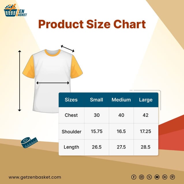 Product-size-chart-ZenBasket your ecommerce solution | PDF