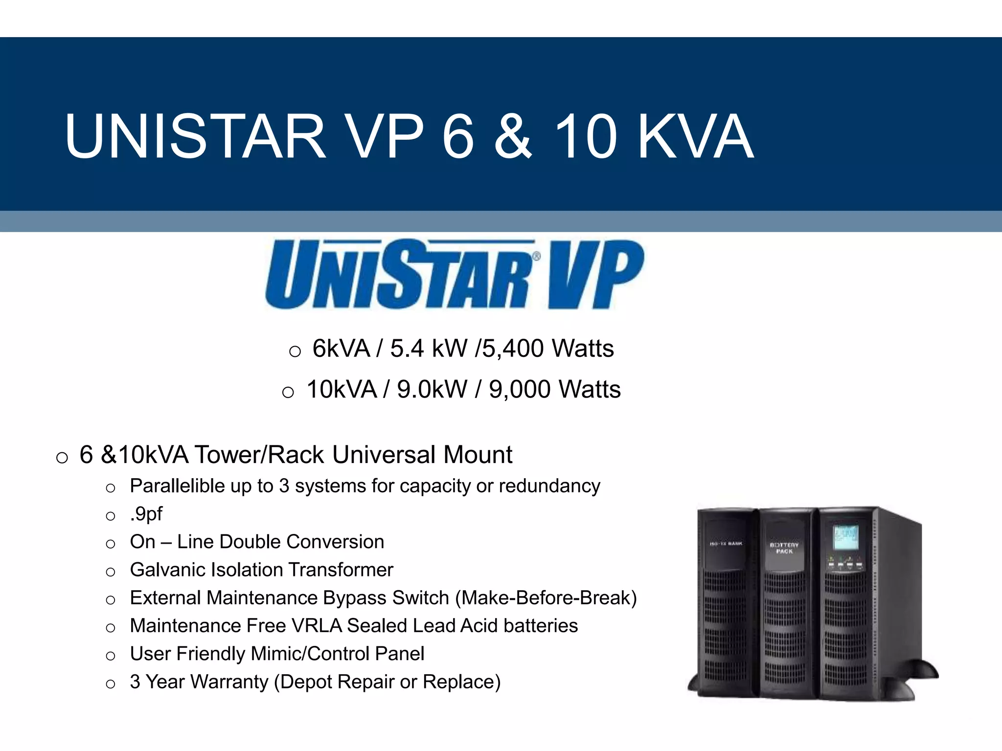 Product: UPS: UniStar VP | PPT