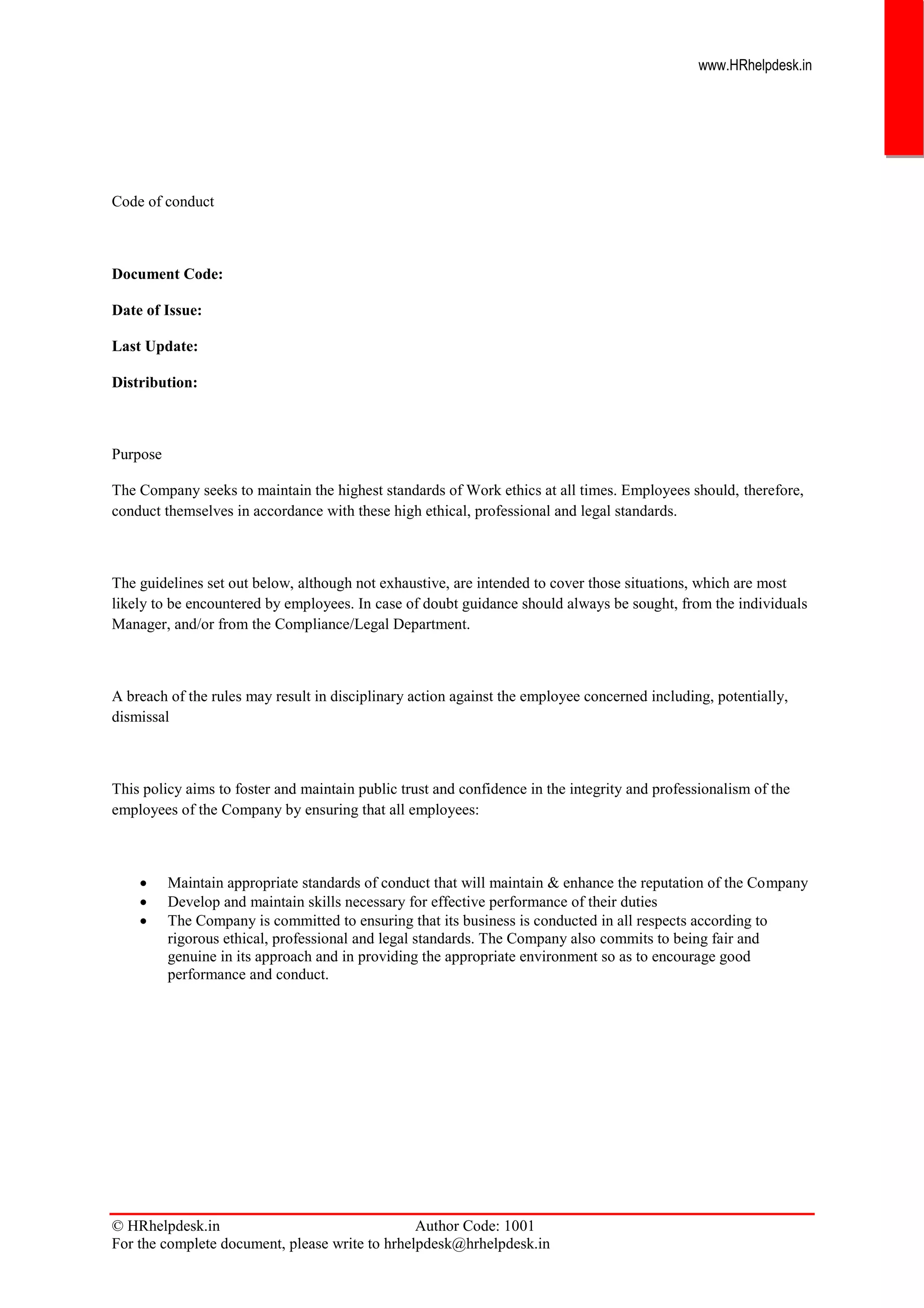 Product 12 (code of conduct) | PDF