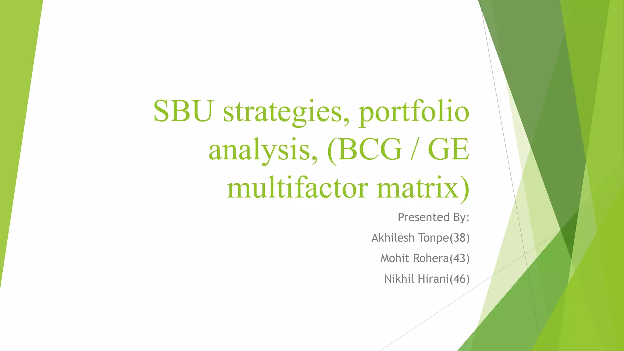 Presentation - BCG and GE matrix - Product and Brand Management | PDF