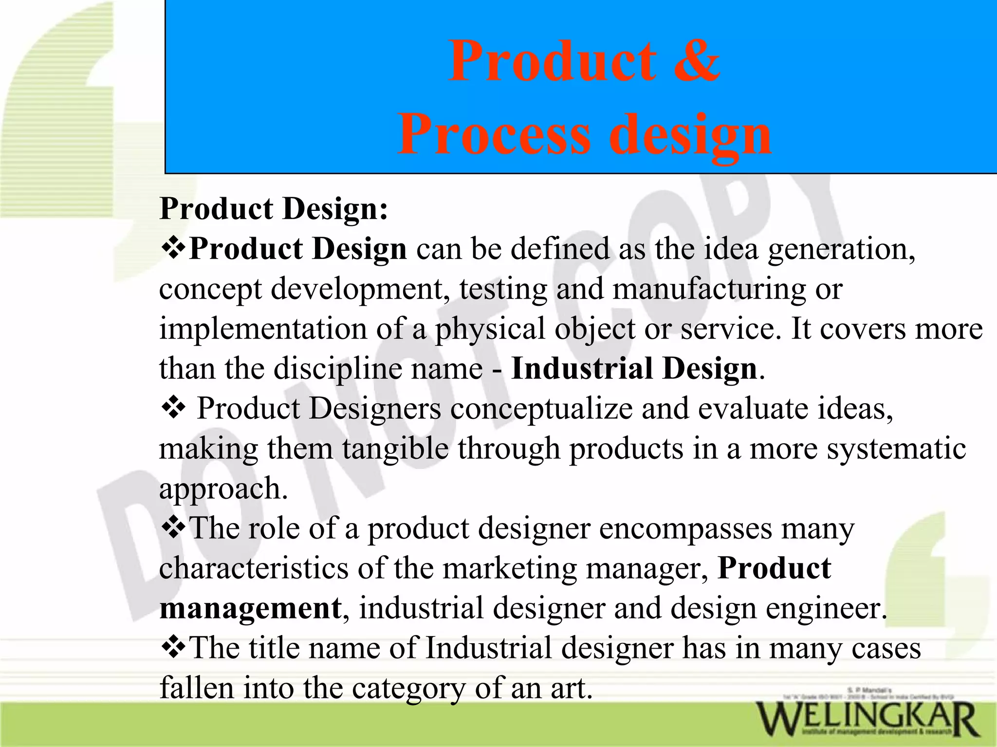 Product and process design | PDF
