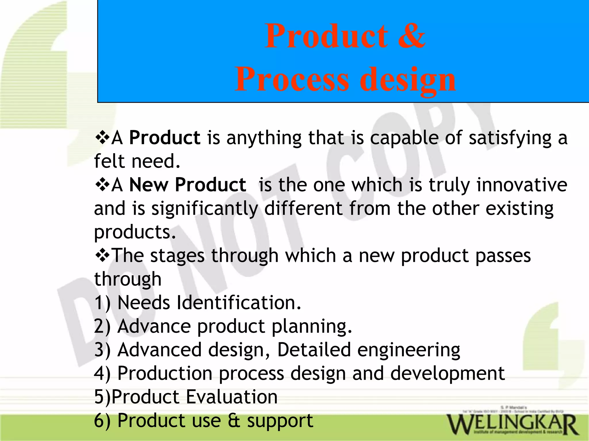 Product and process design | PDF