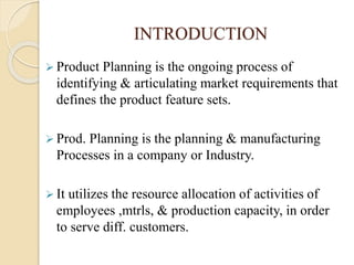 Product and process planning | PPTX