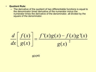 Product and quotent rules | PPTX