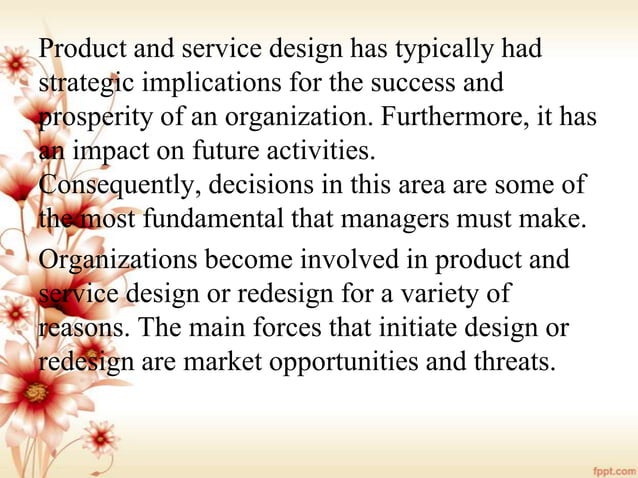 Product and service design | PPTX | Business Administration | Business
