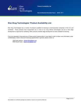 Licencing Opportunities List | PDF