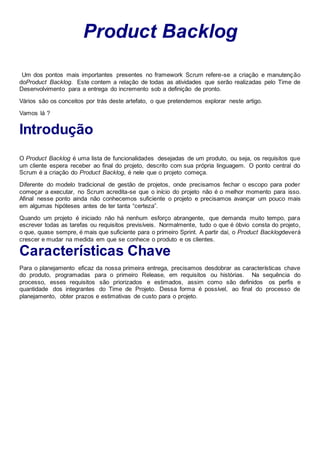 Product backlog | PDF | Download Gratuito