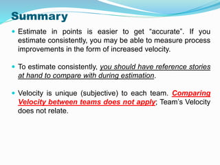 Product backlog estimation and velocity | PPTX