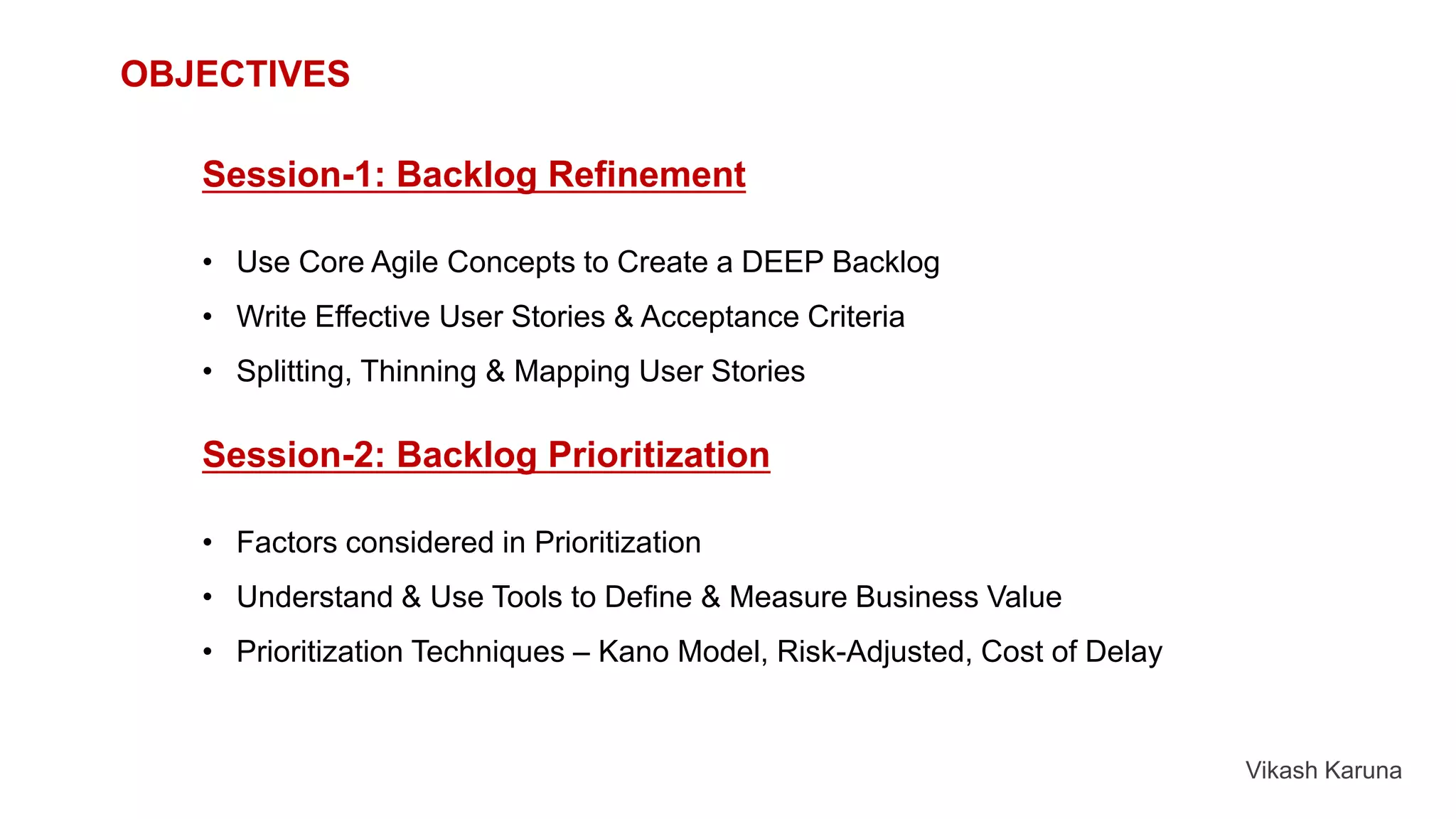 Product Backlog - Refinement and Prioritization Techniques | PDF