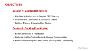 Product Backlog - Refinement and Prioritization Techniques | PDF