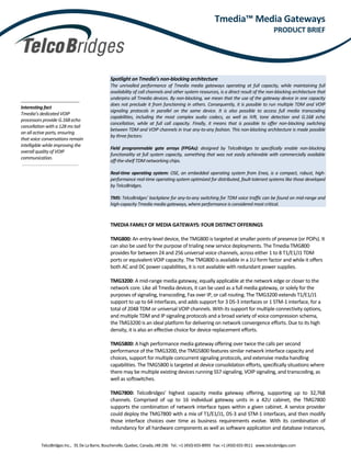 Product brief - telco bridges -- tmedia media gateways | PDF | Computer ...