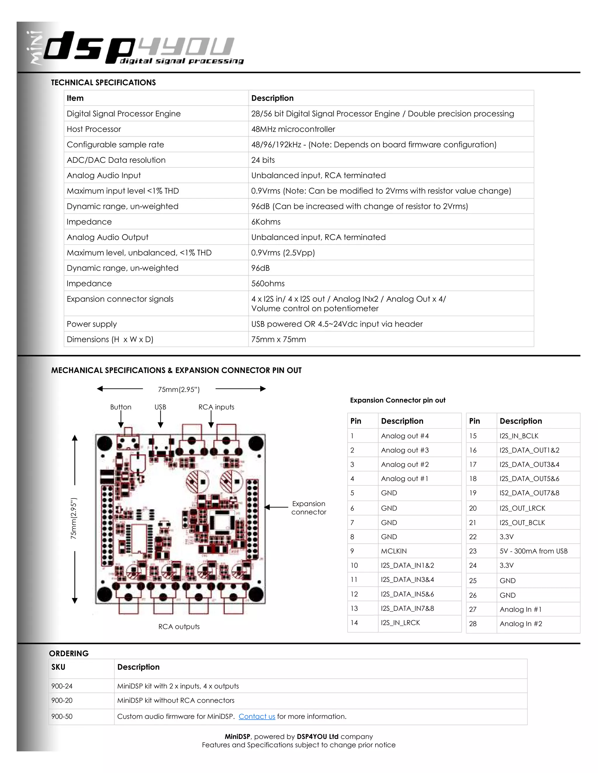Product Brief Mini Dsp | PDF | Digital Audio | Computer Software and ...