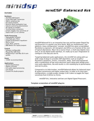 Product Brief Mini Dsp Kit Balanced | PDF