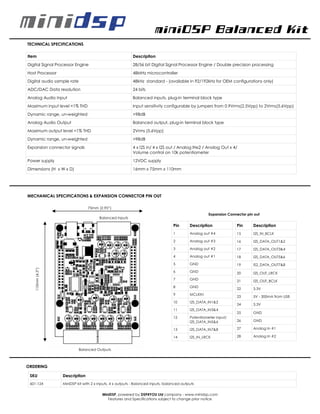 Product Brief Mini Dsp Kit Balanced | PDF