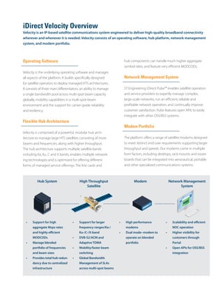 ST Engineering iDirect Product Brochure iDirect Velocity | PDF