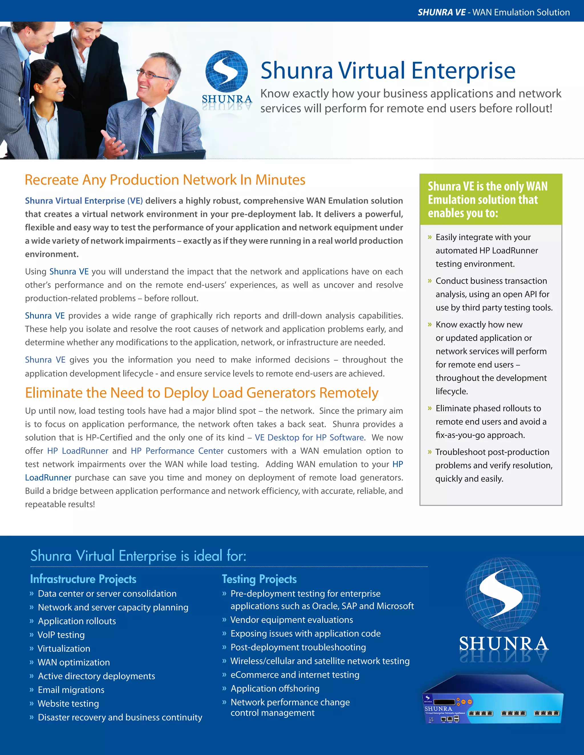 Shunra Software Product Brochure | PDF