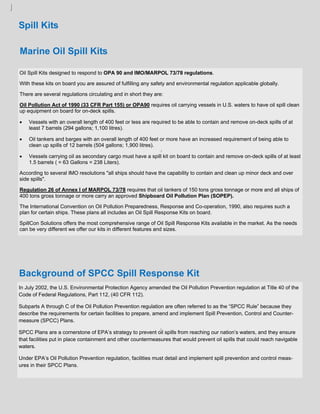 EST product portfolio for Oil Spill | PDF