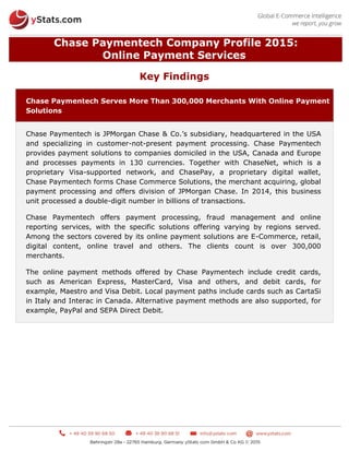 Product Brochure: Chase Paymentech Company Profile 2015: Online Payment ...