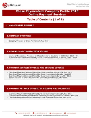 Product Brochure: Chase Paymentech Company Profile 2015: Online Payment ...