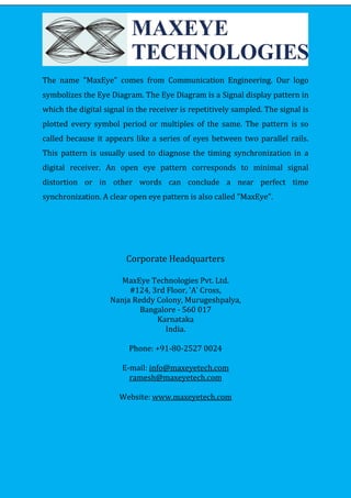 MaxEye Technologies Product Brochure | PDF | Digital Audio | Computer Software and Applications