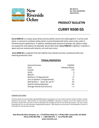 NROchre: Product bulletin Curry N500 GS | PDF