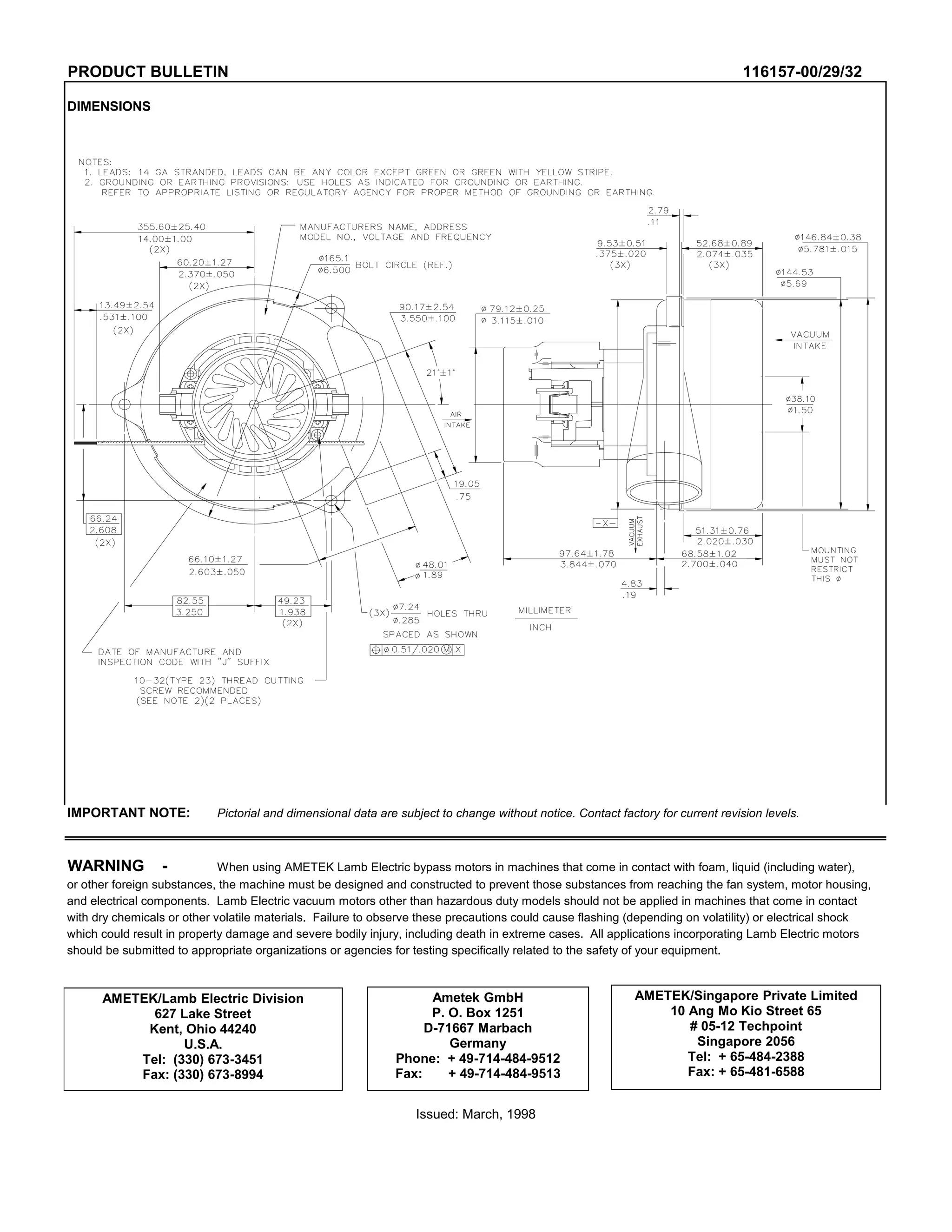 Product bulletin ametek 116157 00 | PDF