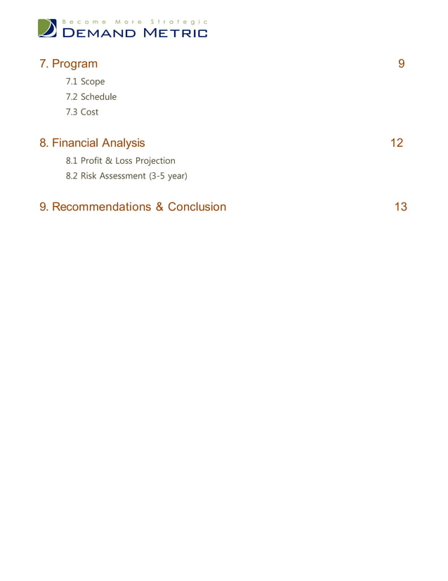 Product Business Case Template | PDF