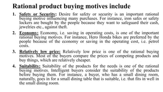 Buying Motives: Product buying motives | PPTX