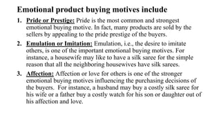 Buying Motives: Product buying motives | PPTX