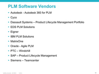 Product Lifecycle Management Process and Software Tools | PPTX