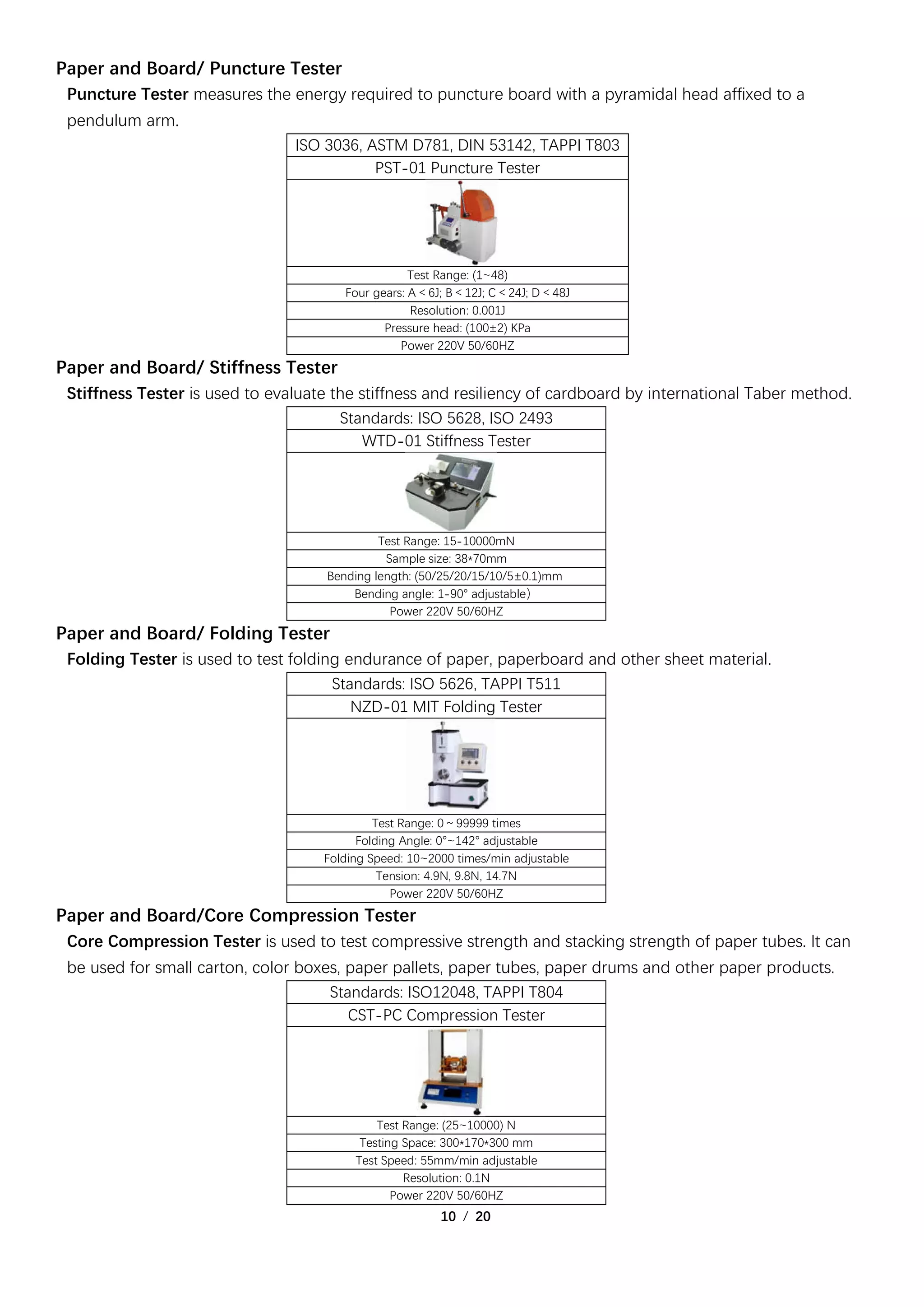Cell Instruments Testing equipment catalog about testing packaging ...