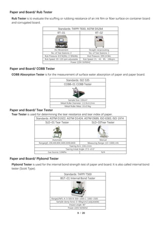 Cell Instruments Testing equipment catalog about testing packaging ...