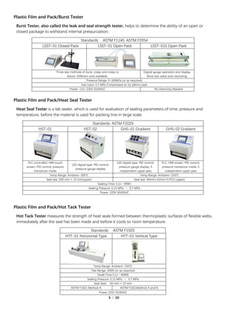 Cell Instruments Testing equipment catalog about testing packaging ...
