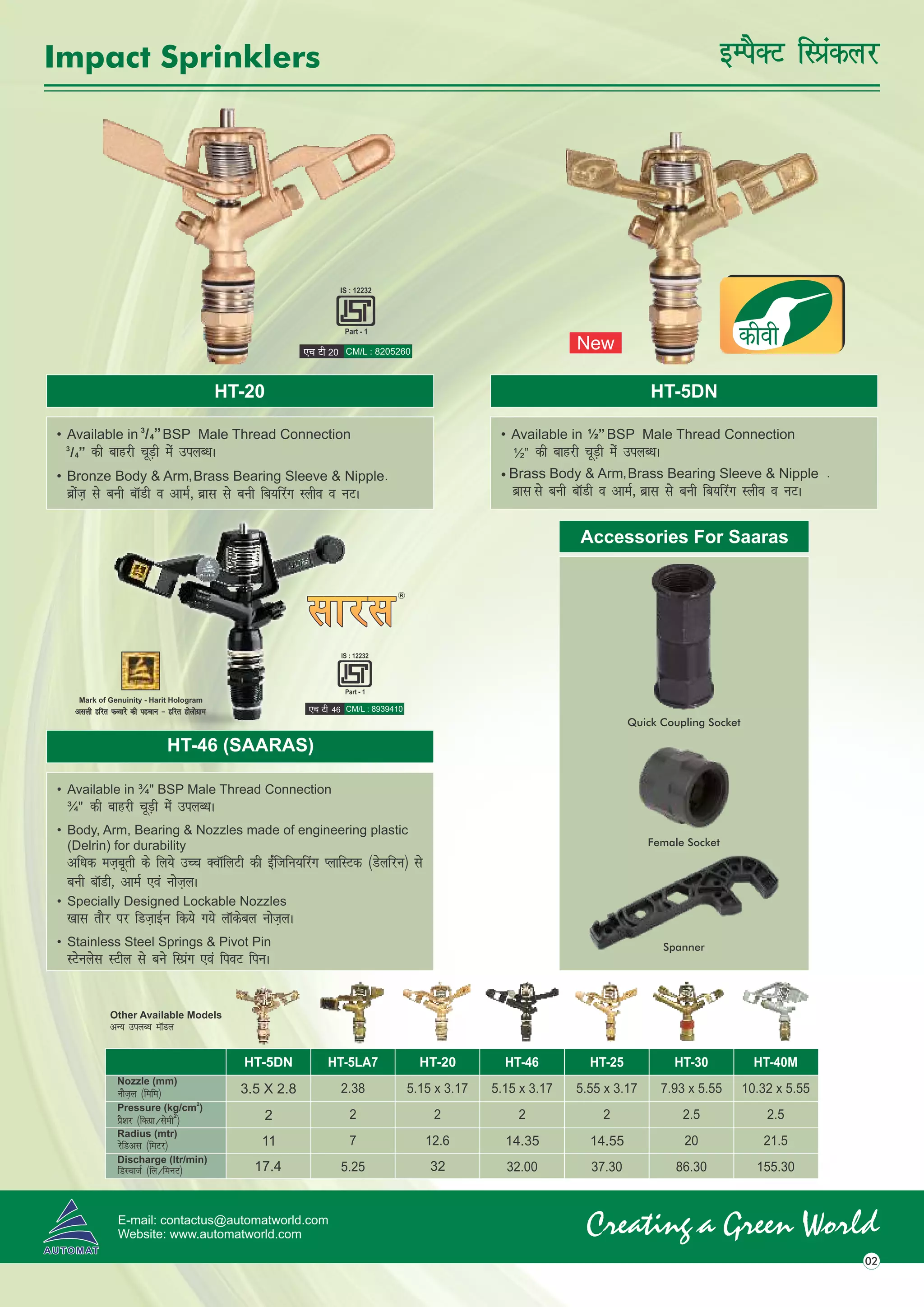 SPRINKLER,IRRIGATION SYSTEM,MINI SPRINKLER BY AUTOMAT INDUSTRIES | PDF
