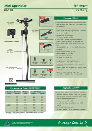 SPRINKLER,IRRIGATION SYSTEM,MINI SPRINKLER BY AUTOMAT INDUSTRIES | PDF