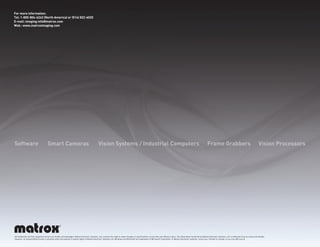 Каталог продукции Matrox Imaging | PDF