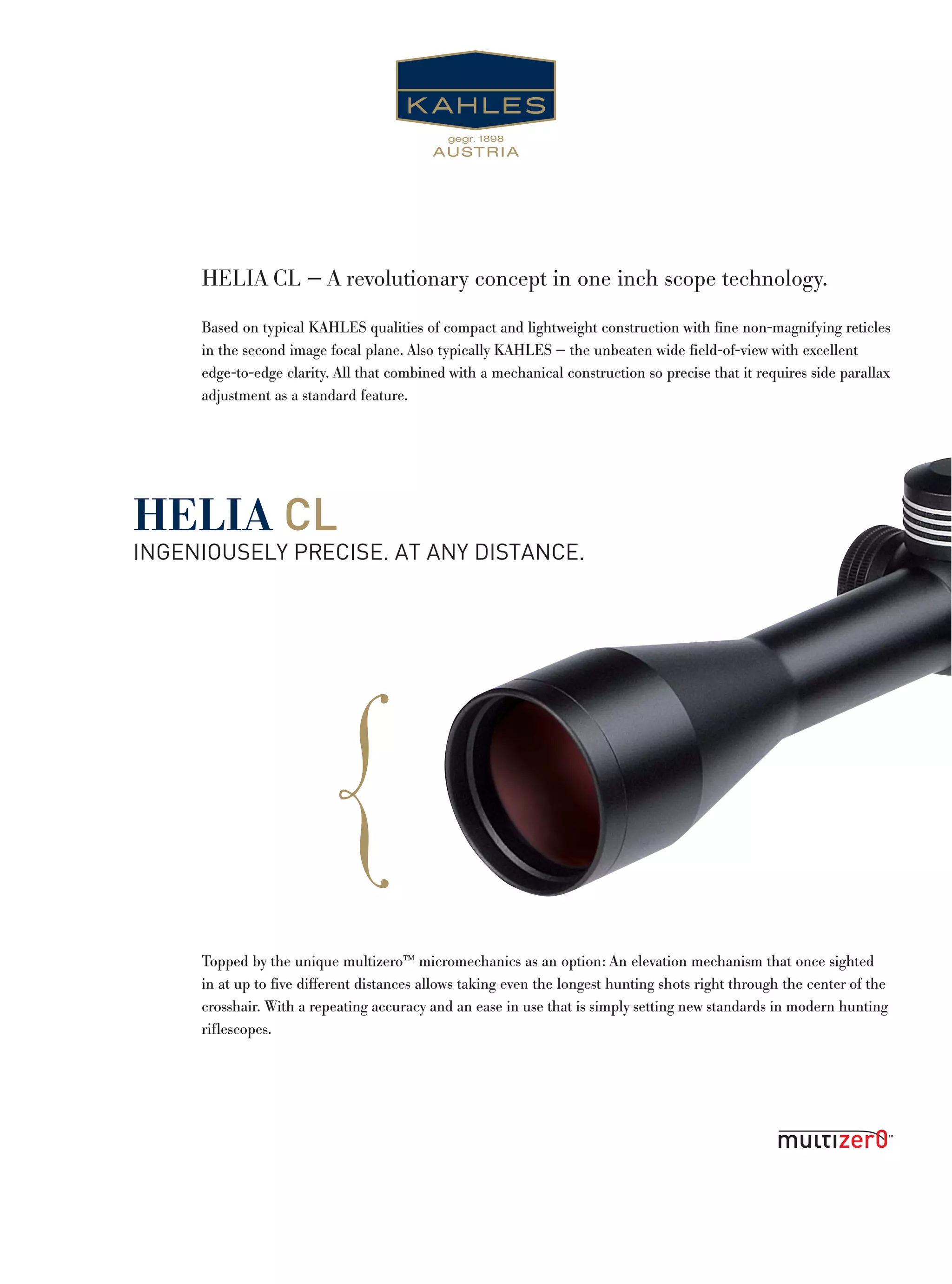 Product catalog KAHLES Helia CL | Optics Trade | 2005 | PDF