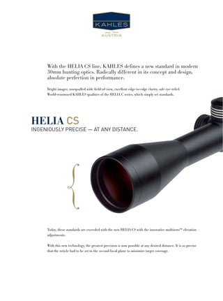 Product catalog KAHLES Helia CS | Optics Trade | 2005 | PDF