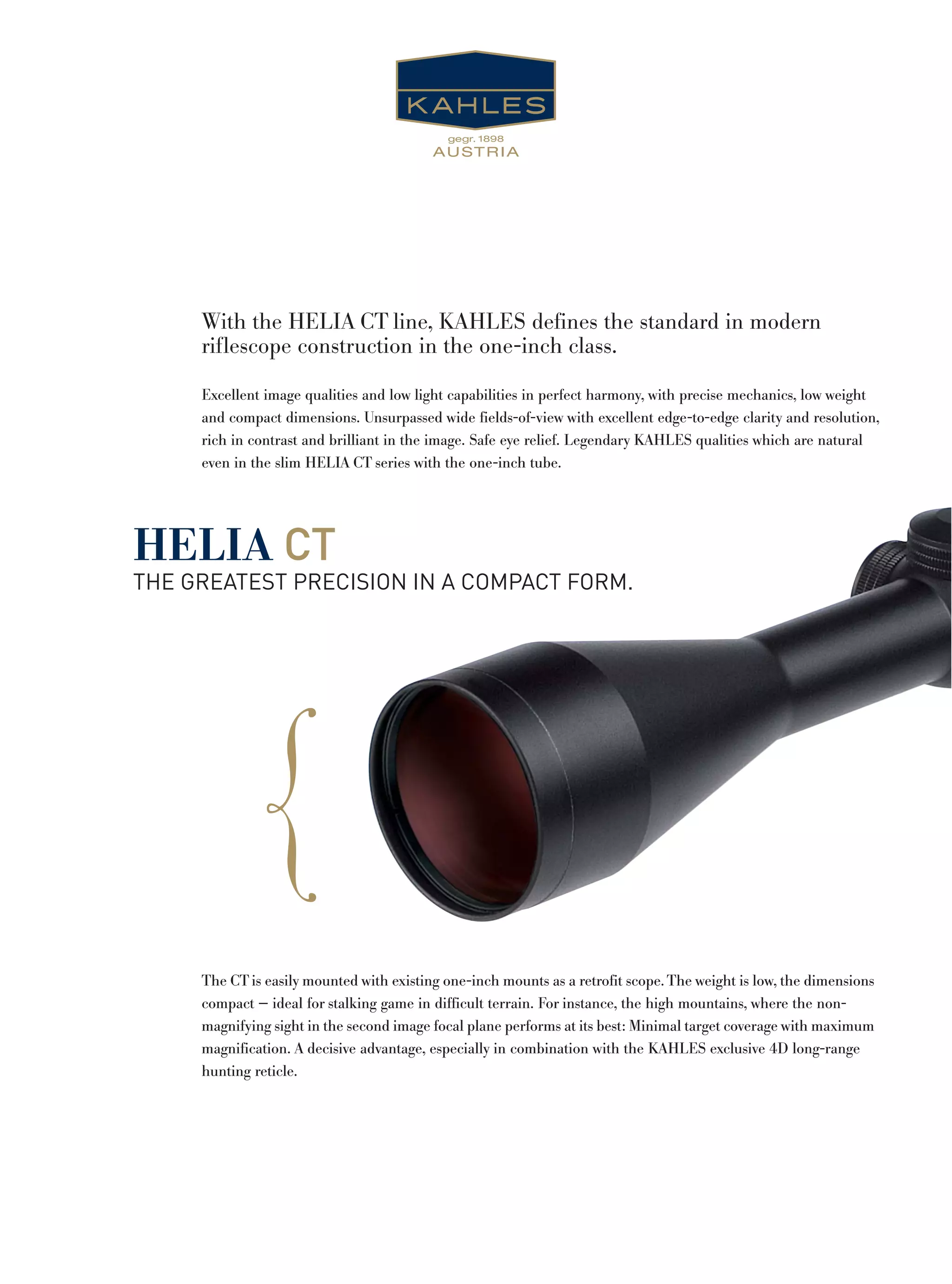 Product catalog KAHLES Helia CT | Optics Trade | 2005 | PDF