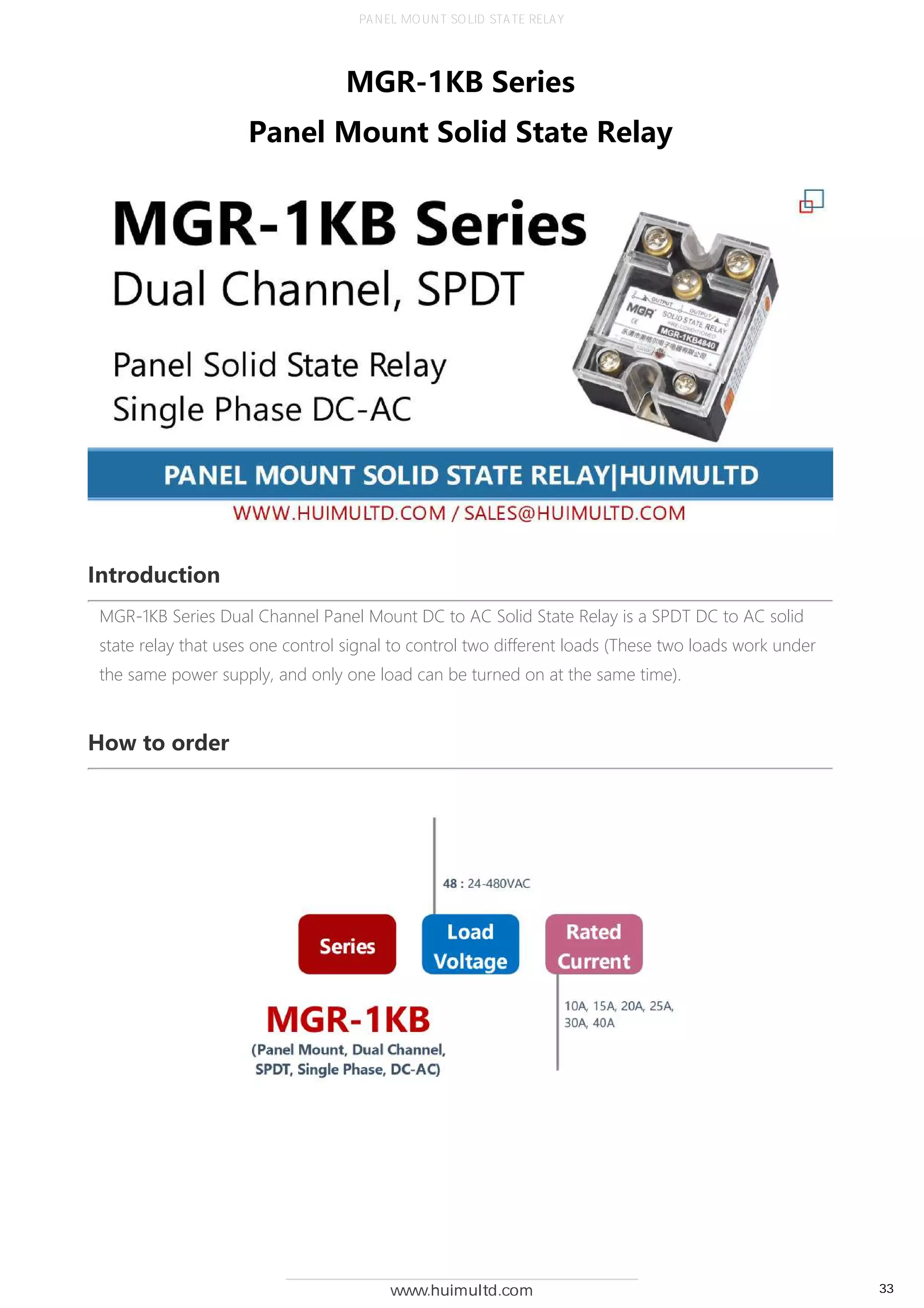 Solid State Relay Product catalogue [huimultd] v2.1 | PDF