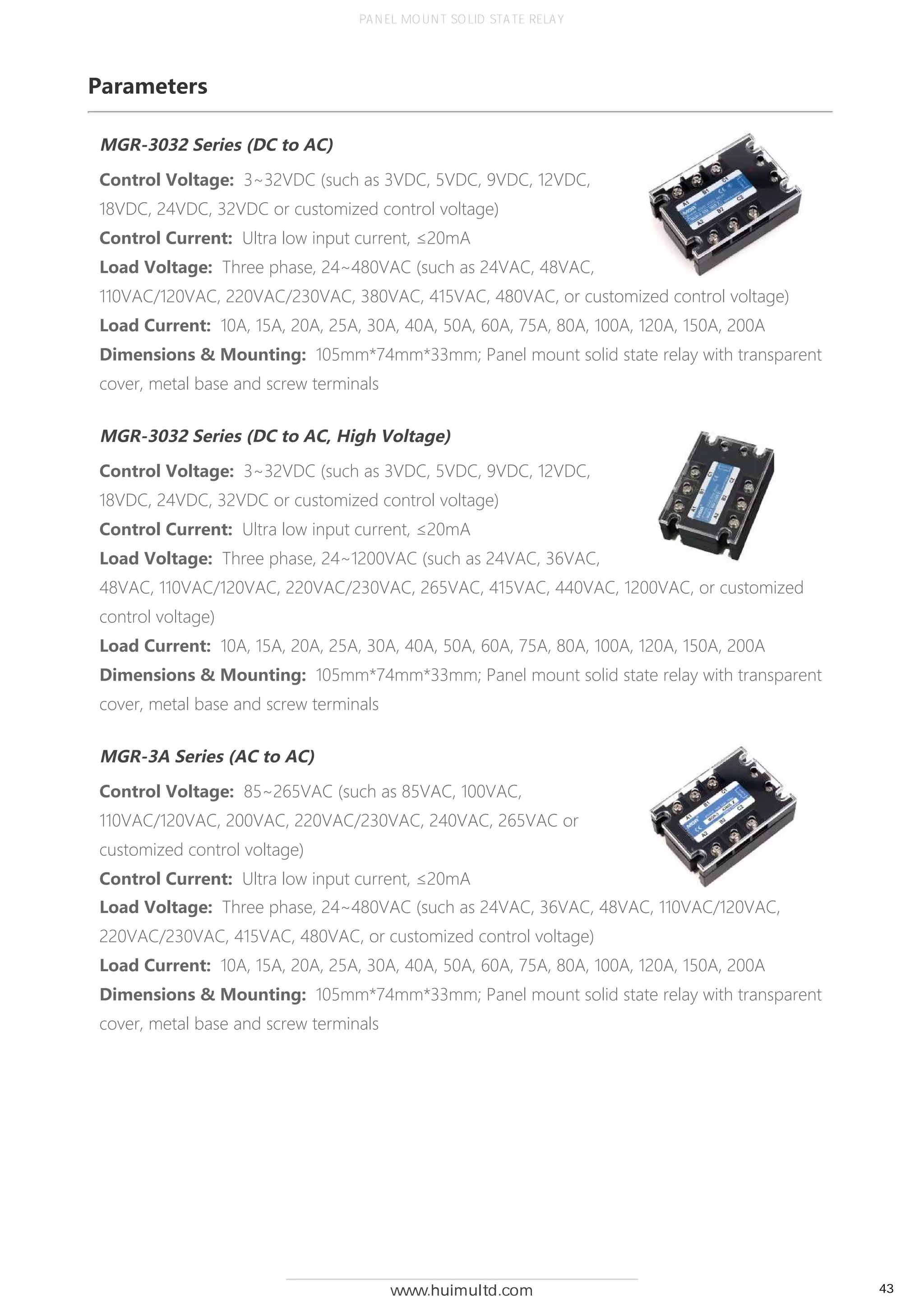 Solid State Relay Product catalogue [huimultd] v2.1 | PDF