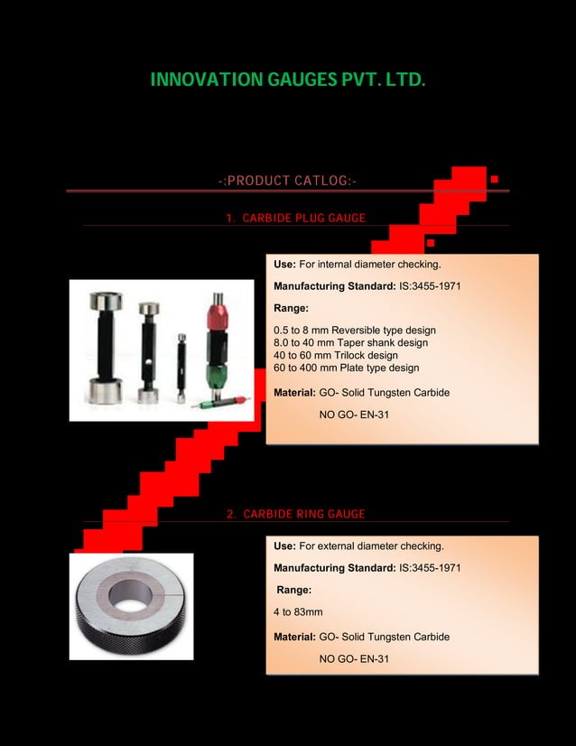 Product catlog Innovation Gauges Pvt. Ltd. | PDF