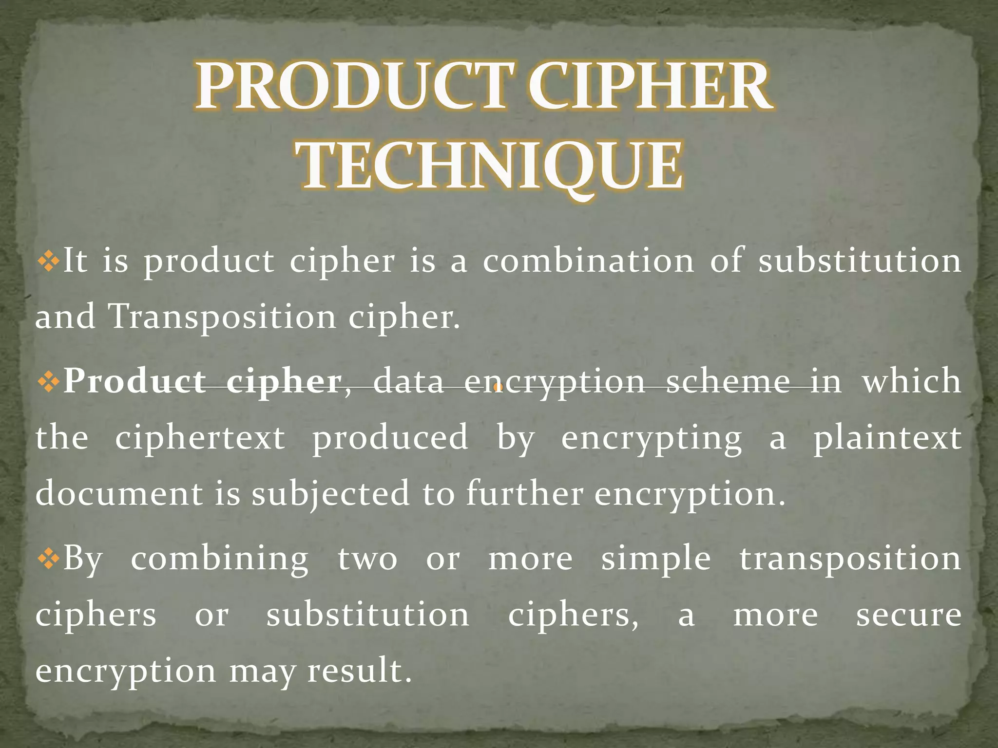 Product Cipher | PPTX