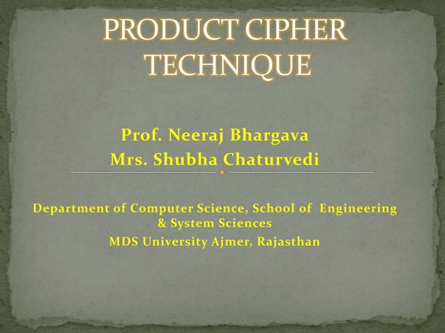 Product Cipher | PPTX