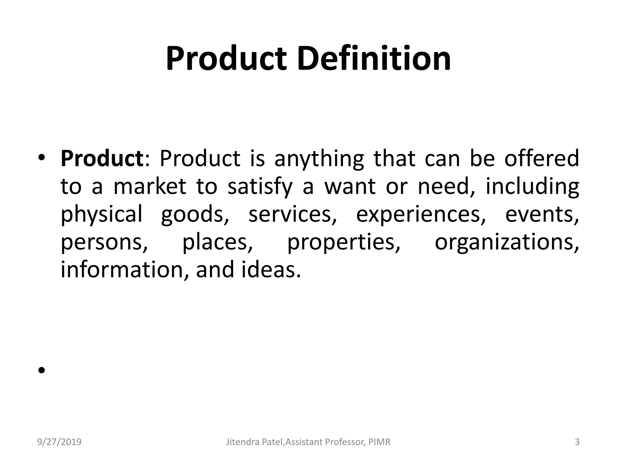 Product concept, level , classification, mix and product life cycle and ...