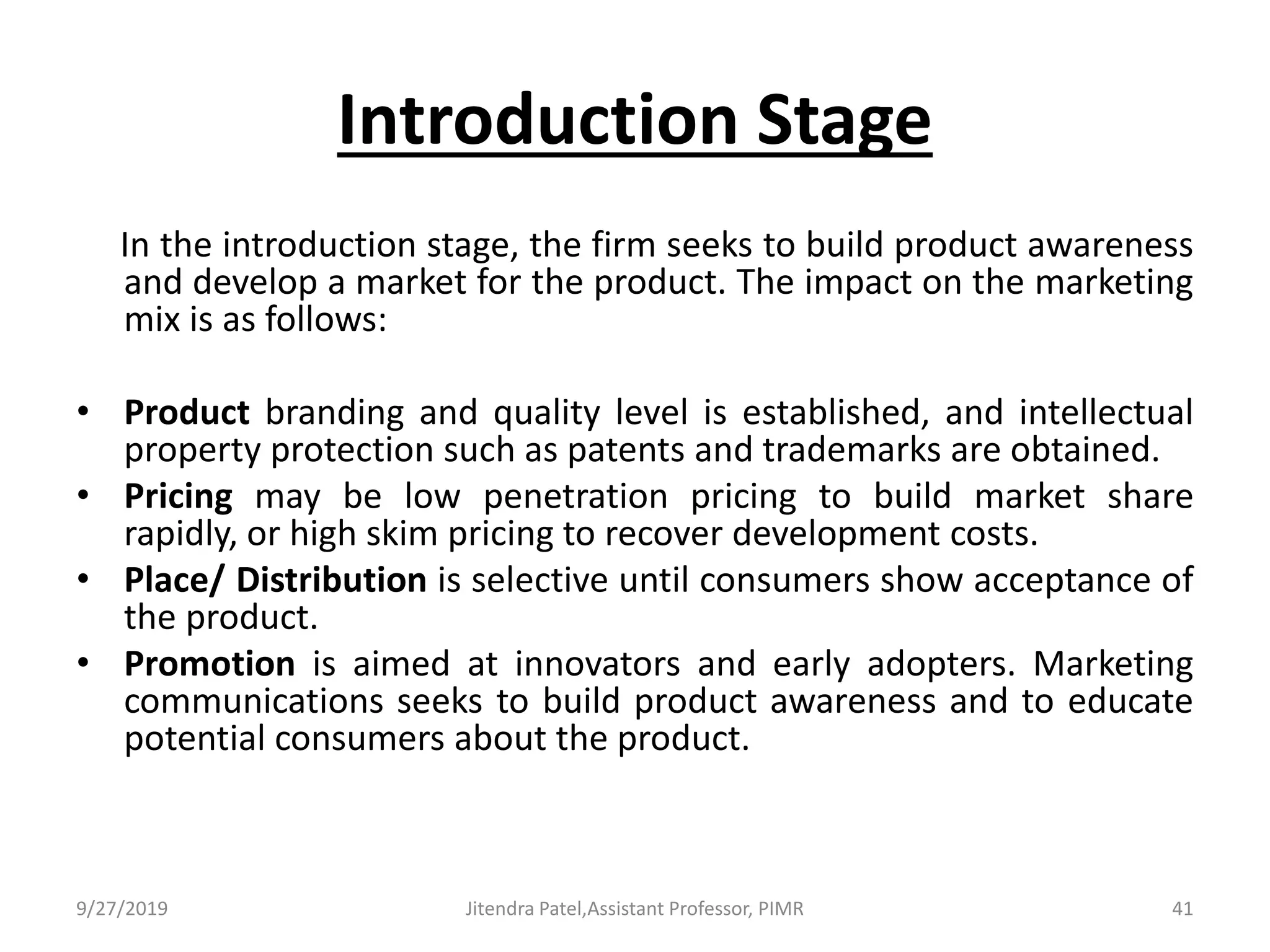 Product concept, level , classification, mix and product life cycle and ...