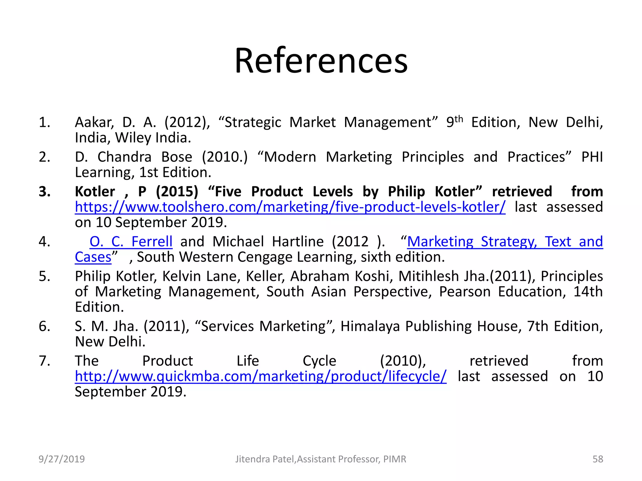 Product concept, level , classification, mix and product life cycle and ...